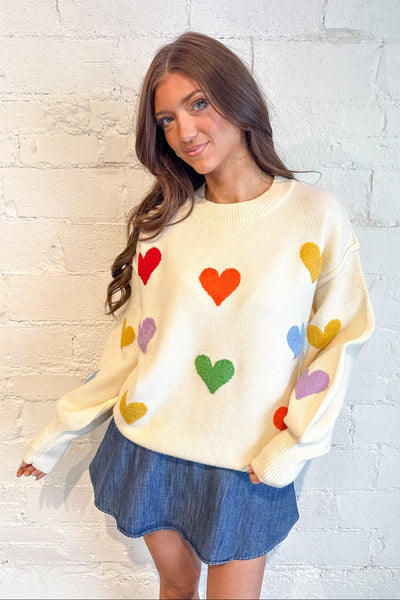 Hearts All Over Sweater – Adeline